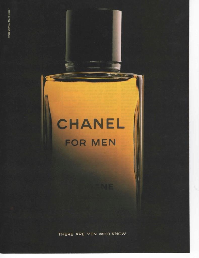 CHANEL COLOGNE BOTTLE PRINT AD "THE MARK OF A MAN" CHANEL FOR MEN ...