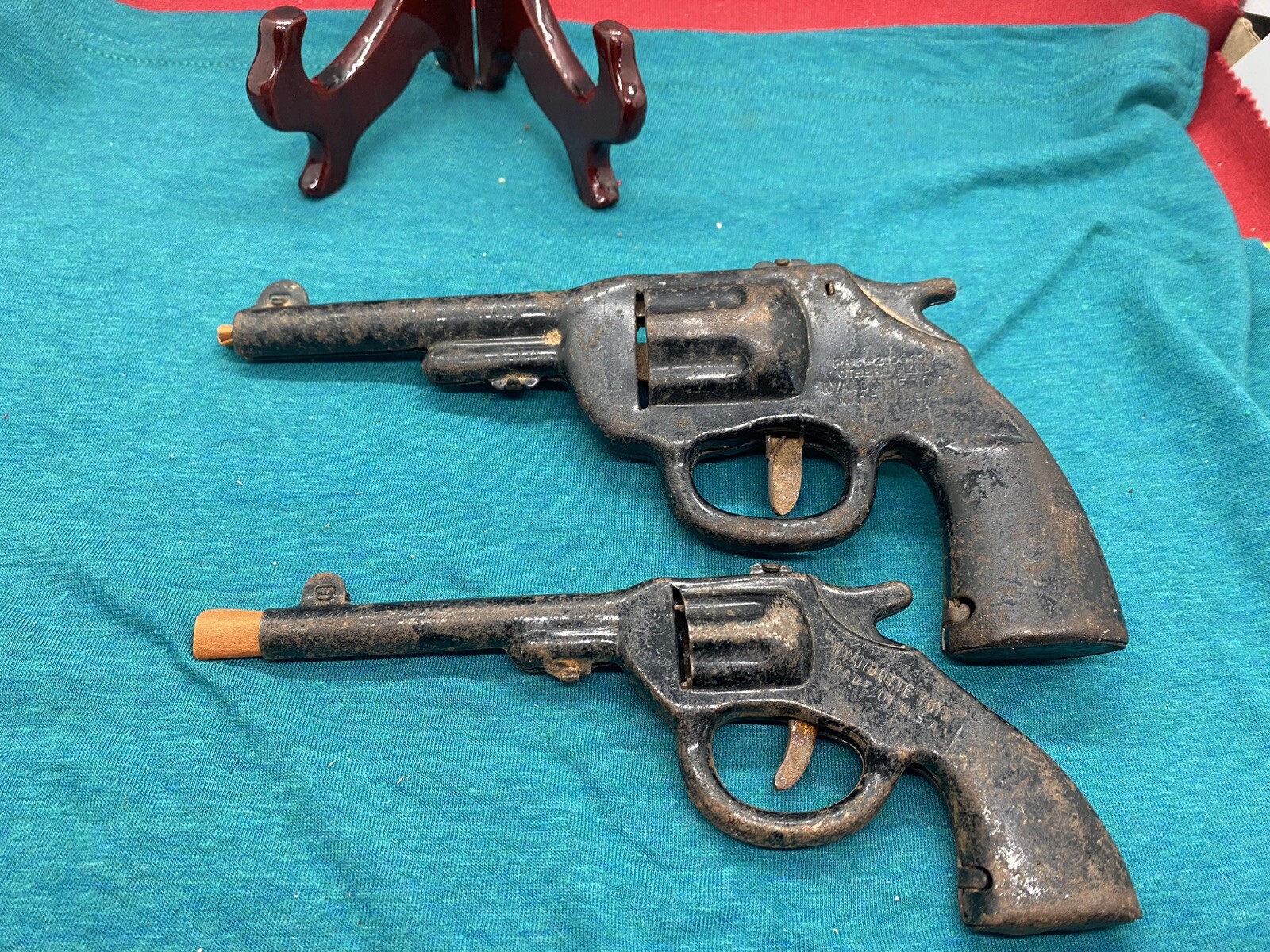 VTG 1940s 2 Wyandotte Click Toy Metal Guns Black Tin Litho USA #24-53 ...