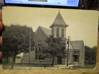 F1 Vintage Old OHIO Postcard Shreve Disciples of Christ Church ...