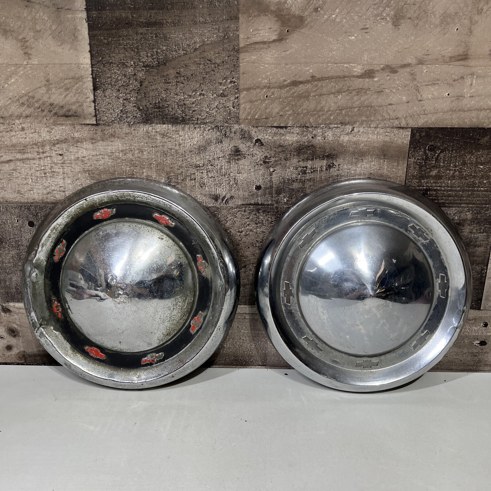 Pair 1955 1956 Chevy Belair Nomad 10.5” Dog Dish Hubcap 55 56 1950’s ...