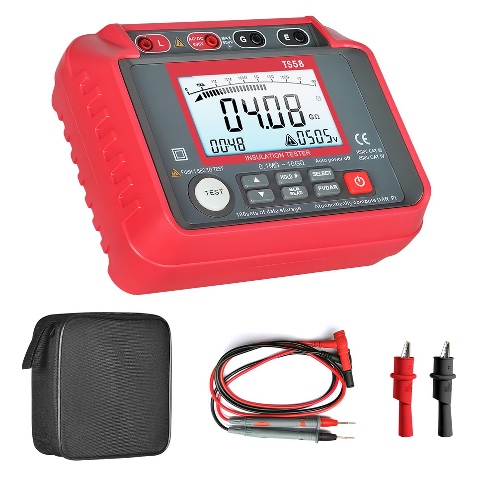 Digital Insulation Resistance Tester 20GΩ MegOhmMeter 50V-1000V ...