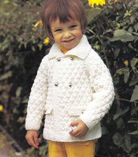 Knitting Pattern Toddlers Double Breasted Jacket/ Coat DK & Double ...