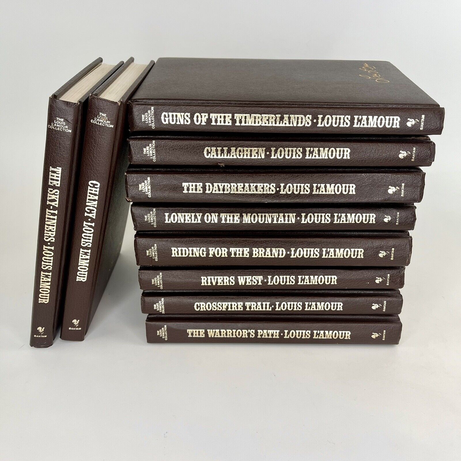 Lot of 10 Vtg Louis L'amour Collection Leatherette Books Western Novel ...