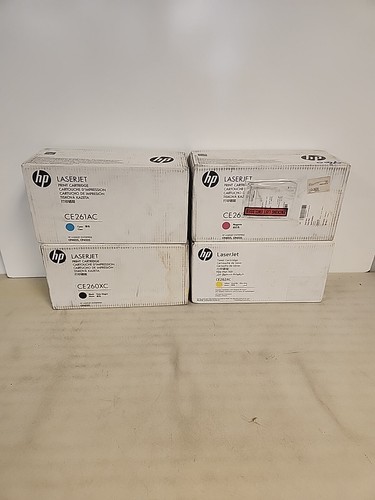 LOT OF 4! GENUINE HP 647X/648A TONER CARTRIDGES CE260XC CE261AC CE262AC ...