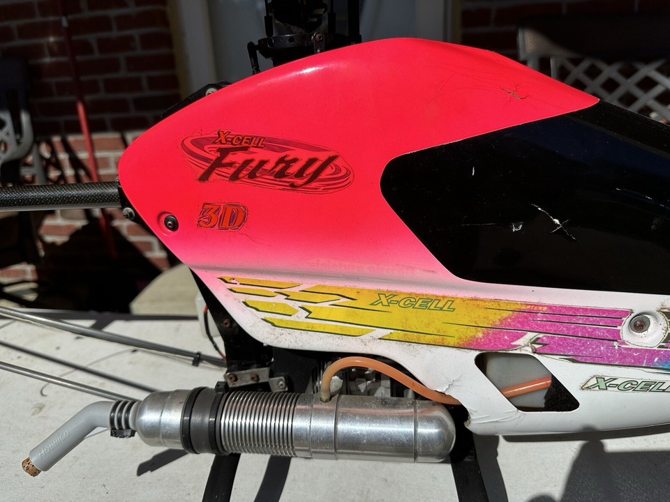 Miniature Aircraft X-Cell Fury 3D RC Helicopter Gas Powered Model Toy ...