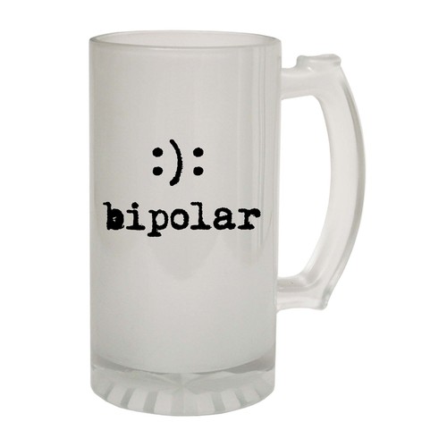 Bipolar - Funny Novelty Frosted Glass Beer Stein Christmas - Gift Gifts ...