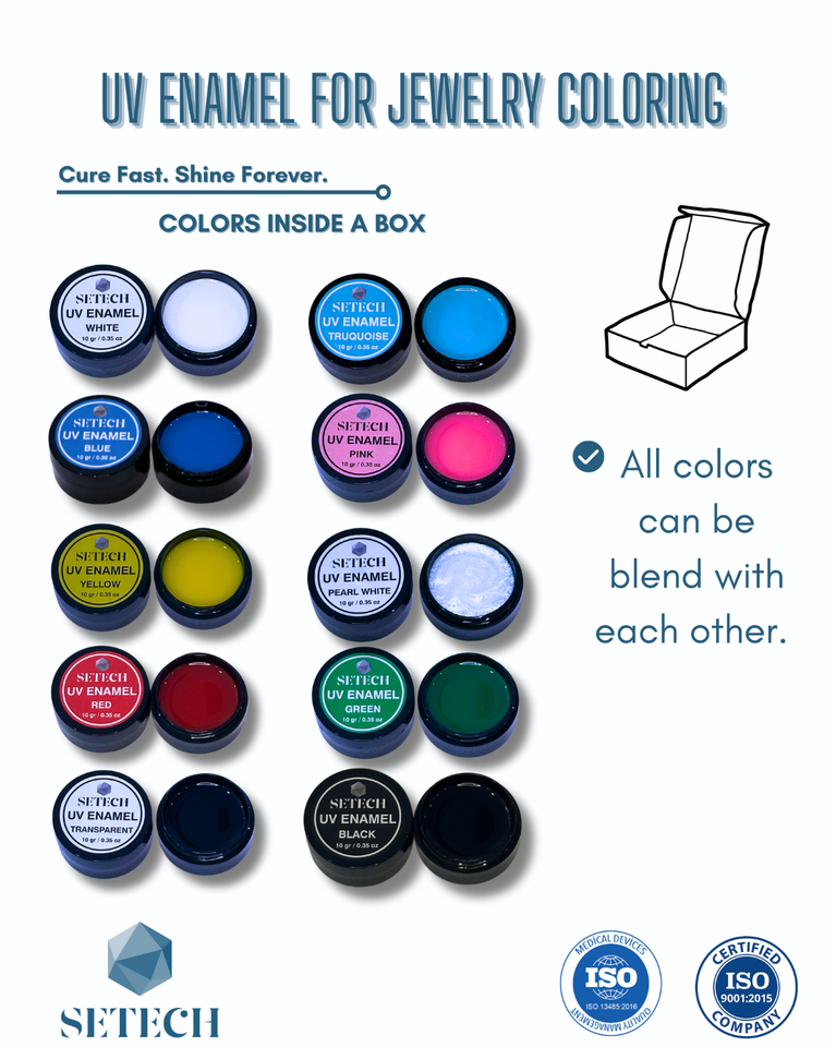 Setech UV Enamel Kit for Jewelry – Complete 10-Color Set + UV Light | eBay