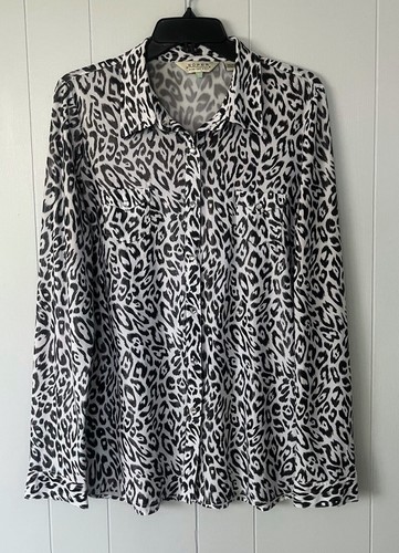 Roper Metallic Leopard Print Diamond Snap Front Blouse Size: XL | eBay
