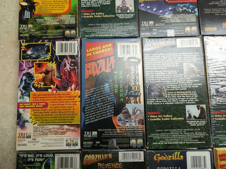 Godzilla 16 VHS Lot - Mothra Destroyah Megalon Biollante Mecha Space ...