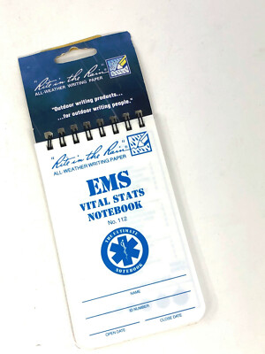 Rite In The Rain EMS VITAL STATS NOTEBOOK 3" x 5" NO.112 WHITE COVER ...