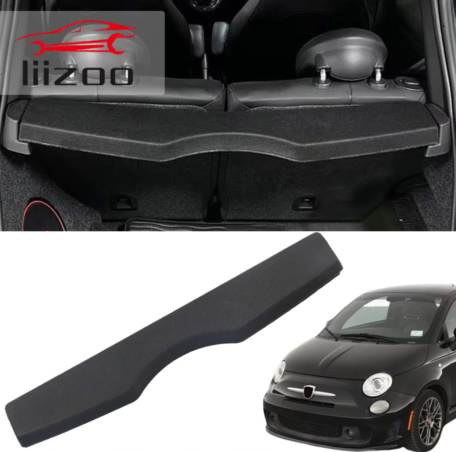 Cargo Cover for Fiat 500 2012-2017 Rear Trunk Accessory Luggage Shade ...