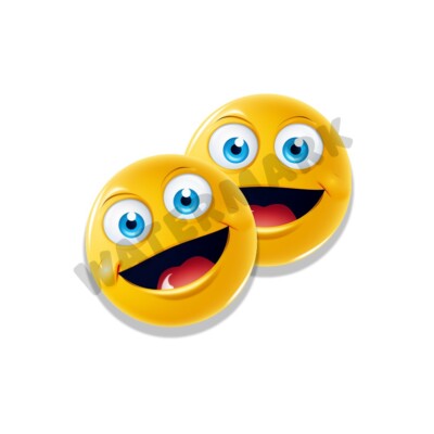 Grinning Face with Big Eyes Decal Vinyl Car Window Sticker 3" - 2 PACK ...