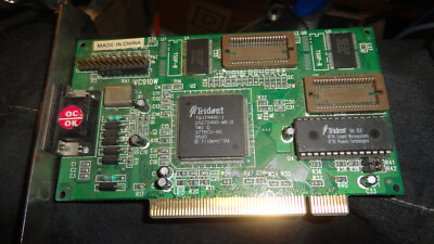 TRIDENT TGUI9440AGi 1MB PCI VGA DOS RETRO GAMING VIDEO CARD Vintage ...