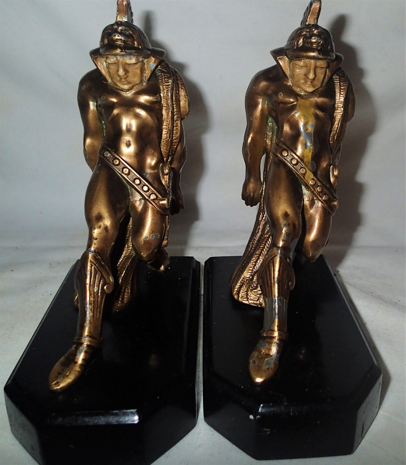 ANTIQUE J.B. HIRSCH HELMET MAN SPARTAN WARRIOR SLATE STATUE SCULPTURE ...