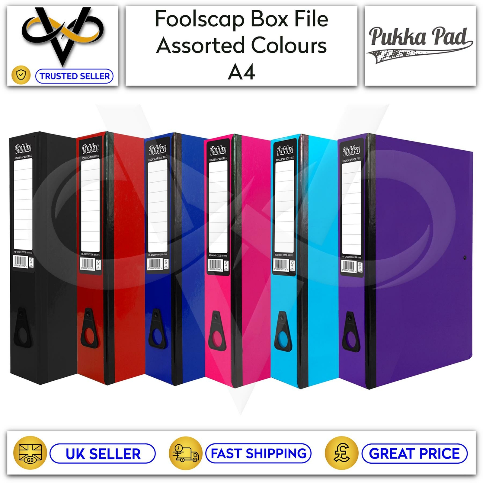 Set Of 3 Pukka Foolscap Box File A4 With Spring Clips Documents Storage ...
