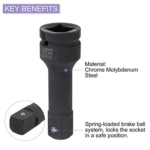 Drive Extension Bar for Torque Limiting Impact Socket - 1 Inch CR-MO ...