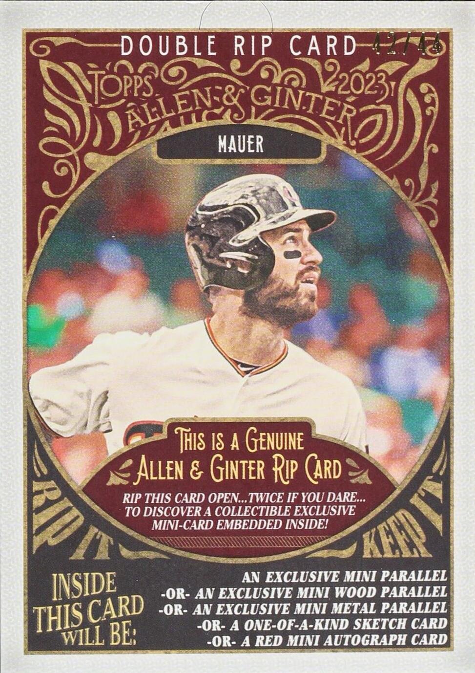 2023 Topps Allen & Ginter - Dual Rip Cards Joe Mauer, Justin Morneau # ...