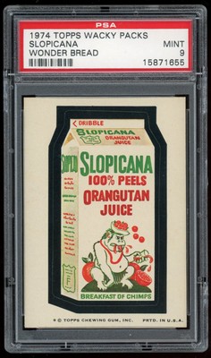 1974 Topps Wacky Packages Sticker Slopicana Wonder Bread 2nd PSA 9 | eBay