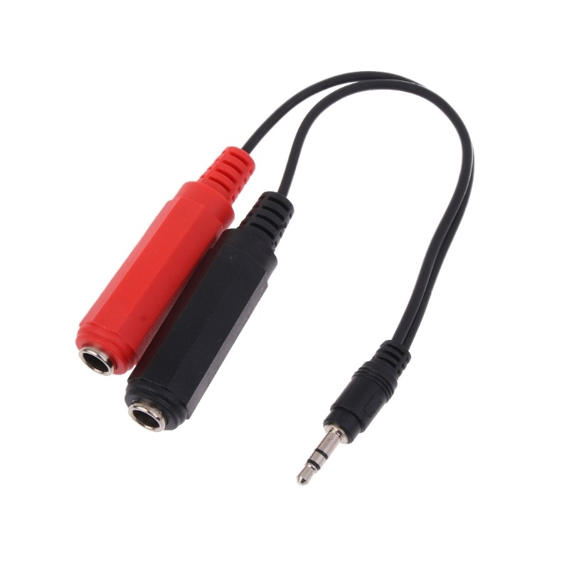 3.5mm Male-Plug to Dual 6.35mm Female Jack Adapter Y Splitter Cable ...