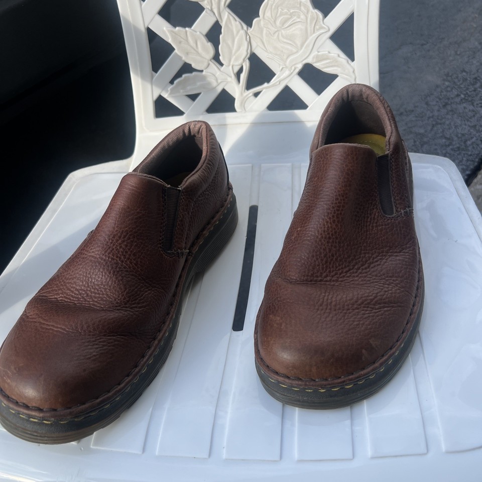 Dr. Martens Boyle Mens 10 Brown Grizzly Leather Slip On Comfort Loafers ...