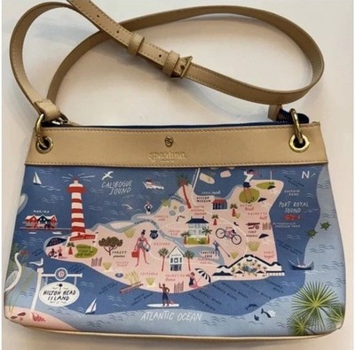 Spartina 449 Hilton Head Island Crossbody Bag / Purse - Coastal Map | eBay