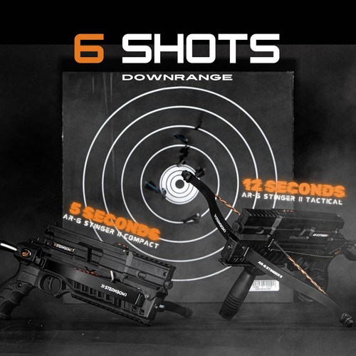 Steambow AR-6 Stinger II Compact Repeating Crossbow | 6 Shot, Handheld ...