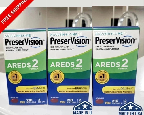 Pack of 3| Preservision AREDS 2 / 210 Count Eye Vitamin Mini Soft gels ...
