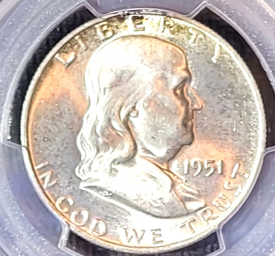 1951 D Franklin half dollar PCGS 66FBL Stunning example of Full Bell ...