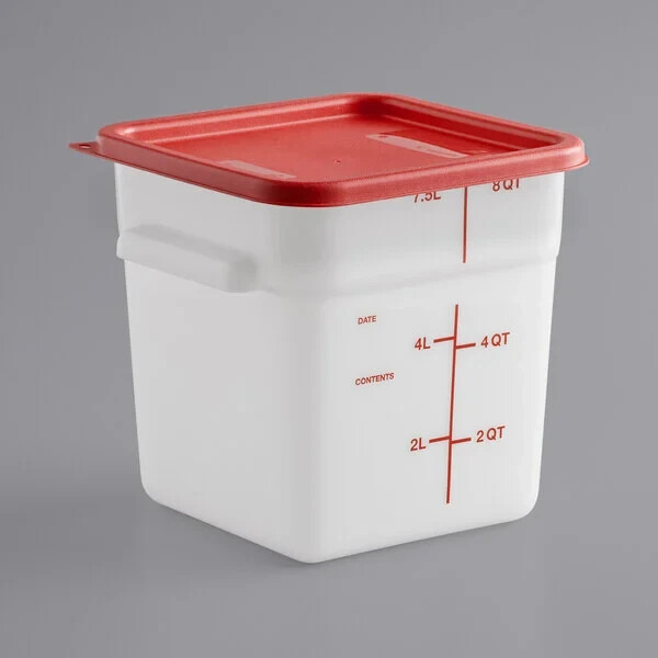Vigor White Square Food Storage Container and Lid (select size below ...