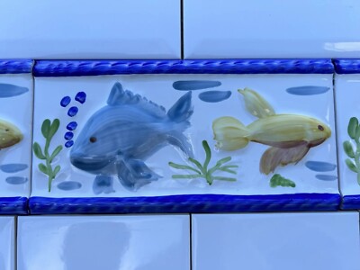 4" X 8" Tile Fish Aquarium Borders Imported From Spain Bathroom Tile | eBay