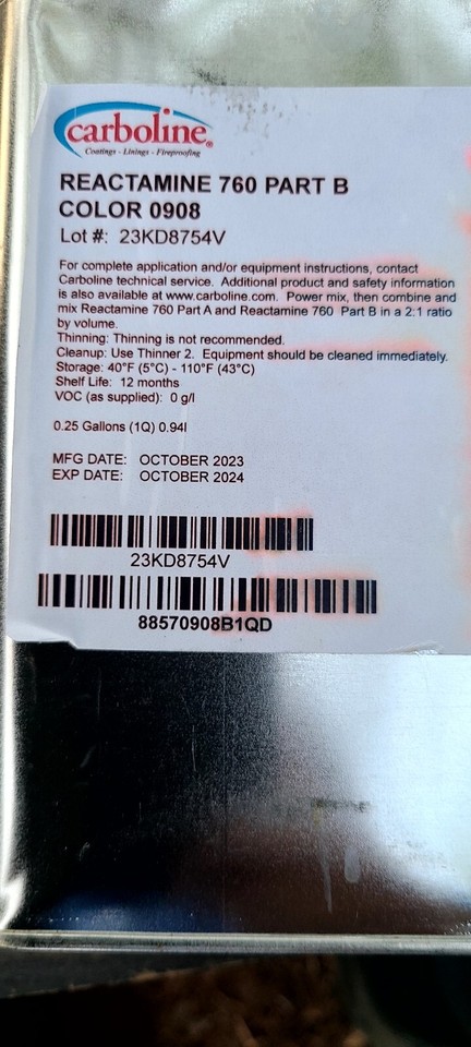 (1qt) Carboline Reactamine 760 Part B Color 0908 | eBay