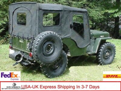 SOFT TOP FOR JEEP WILLYS CJ2A,CJ3A,3B,M38,M38A1 FITS ON CIVIL BOWS ...