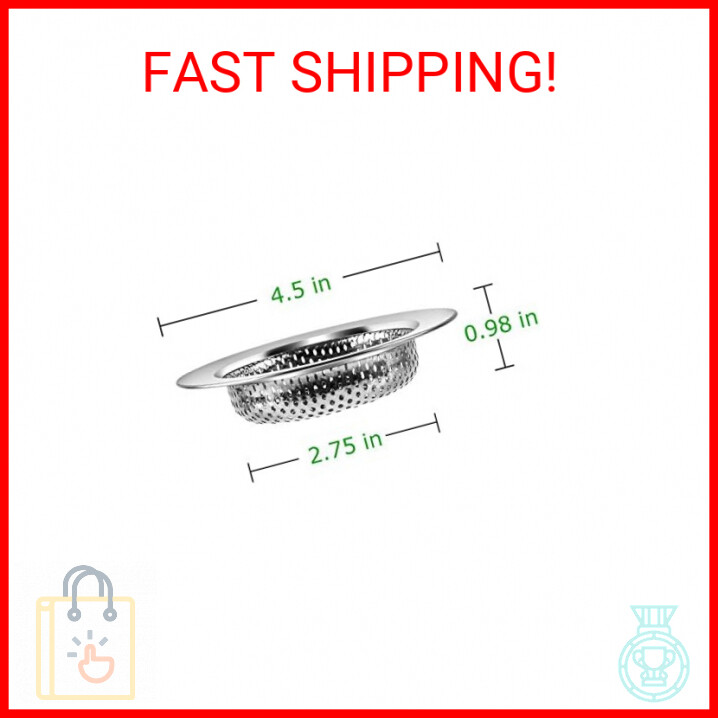 2 Pack Stainless Steel Kitchen Sink Strainer Drain Plug Filter Strainer ...