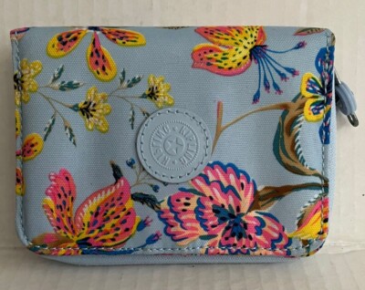 Kipling Tops Mini Wallet Zip Snap Card Case Polyester Floral Excellent ...