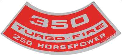 GM 350 Turbo-Fire 250 Horsepower Decal DC97 Nova Camaro Chevelle Impala ...