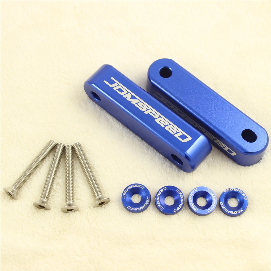 BLUE JDMSPEED FOR CNC BILLET 3/4" HOOD VENT SPACER RISER KIT + WASHERS + BOLTS | eBay