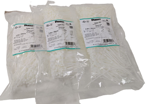 3000 Panduit PLT1M-M Cable Ties Pan-Ty 3.9" 18LB Natural Nylon NEW ...