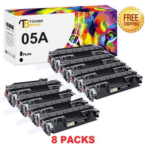 8 PK CE505A 05A Black Toner Cartridge for HP LaserJet P2050 P2055 ...
