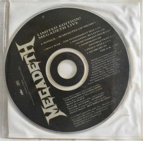 MEGADETH - LIMITED EDITION - LIVE - 6 TRACK PROMO CD - NEVER PLAYED ...