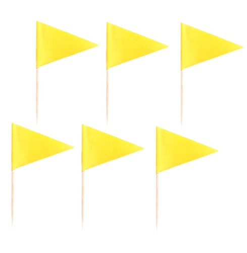 Solid Yellow Toothpick Flags Small Mini Plain Yellow Color Triangle ...