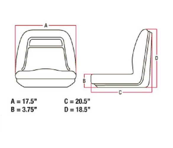 New 18" Yellow Seat VG11696 for John Deere Gator 4X2 4X4 4X6 Replaces ...