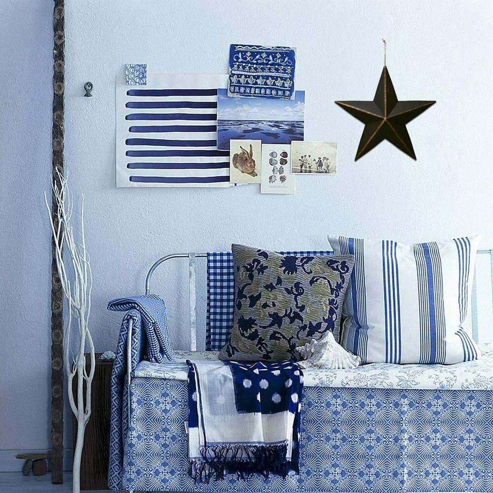 Patriotic Metal Barn Star Hanging Wall Decor Distressed Country Barn ...