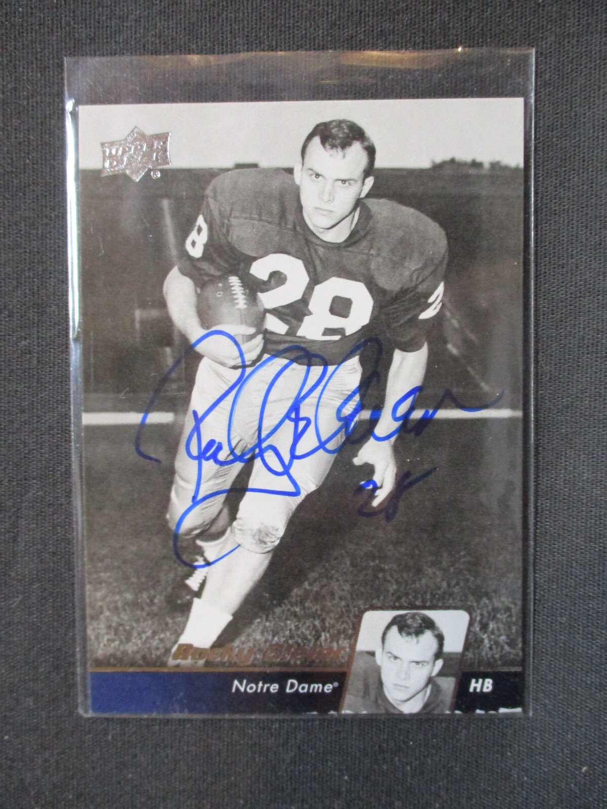 2011 Upper Deck Football Autograph #32 Rocky Bleier Notre Dame (edge ...