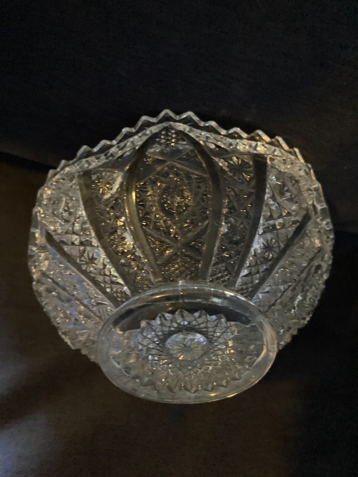 Vintage 4.5" Imperial Glass Daisy Scalloped Sawtooth Edge Dish | eBay