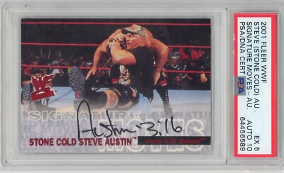 Stone Cold Steve Austin 2001 Fleer WWF Rookie Autograph /500 PSA 5 Auto ...