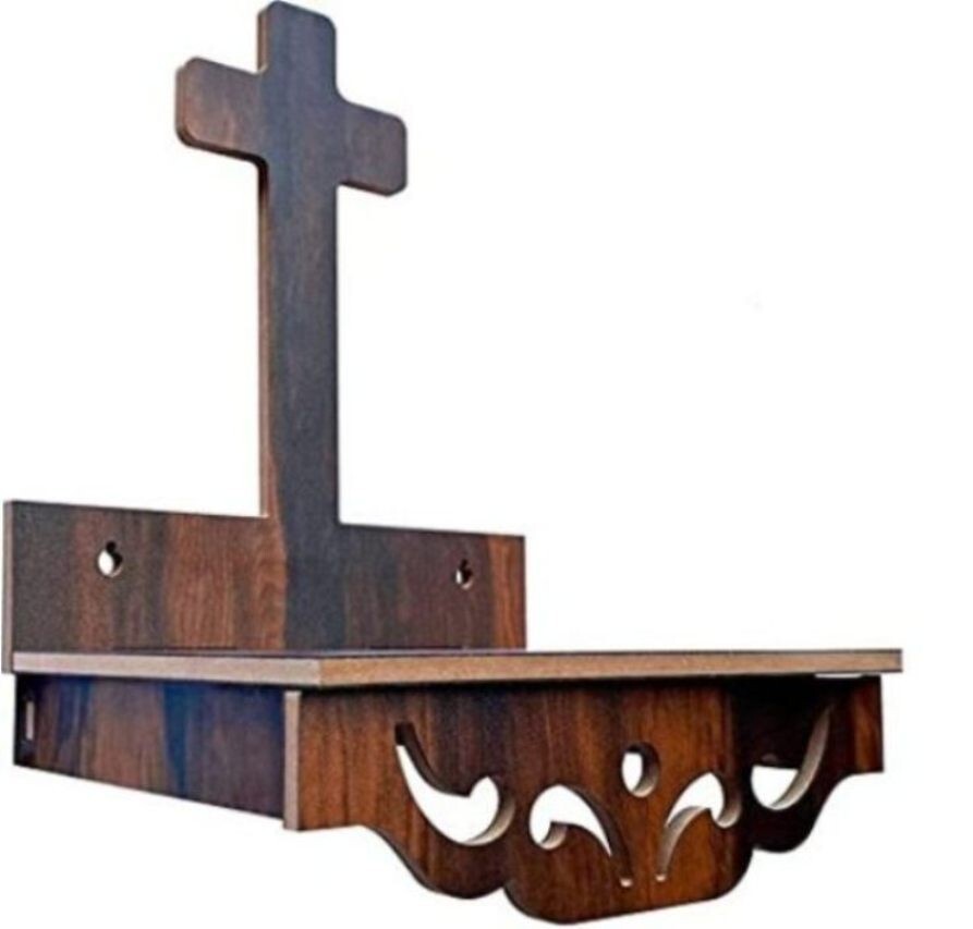 New Christ Temple (WB) Wooden Wall Shelf (Number of Shelves - 1, Brown ...