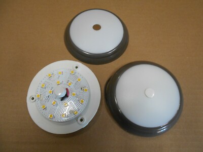 *2 PACK 4" ROUND 18 LED FLUSH MOUNT 12V LIGHT WHITE/BROWN WITH ON/OFF ...