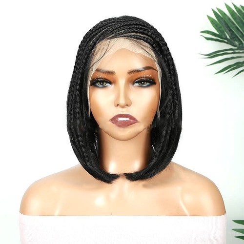 Short Cornrow Braids Wig for Black Women Bob Hair Lace Front Wig Box ...