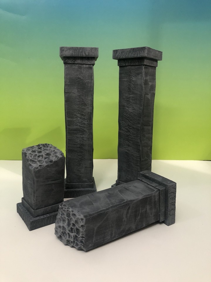 1:12 Scale Large Stone Pillar Coffin Crypt Diorama Action Figure Mythic ...