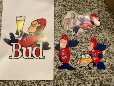 Budweiser - VTG Lot Of 4 Bud Man Stickers Decals - 1970’s | eBay